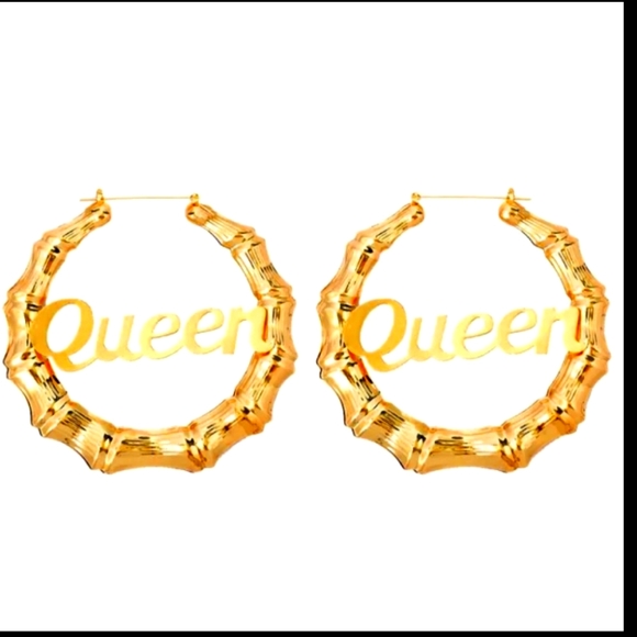 Jewelry | New Stainless Steel Bamboo Hoop Earrings Big Hollow Letter ...